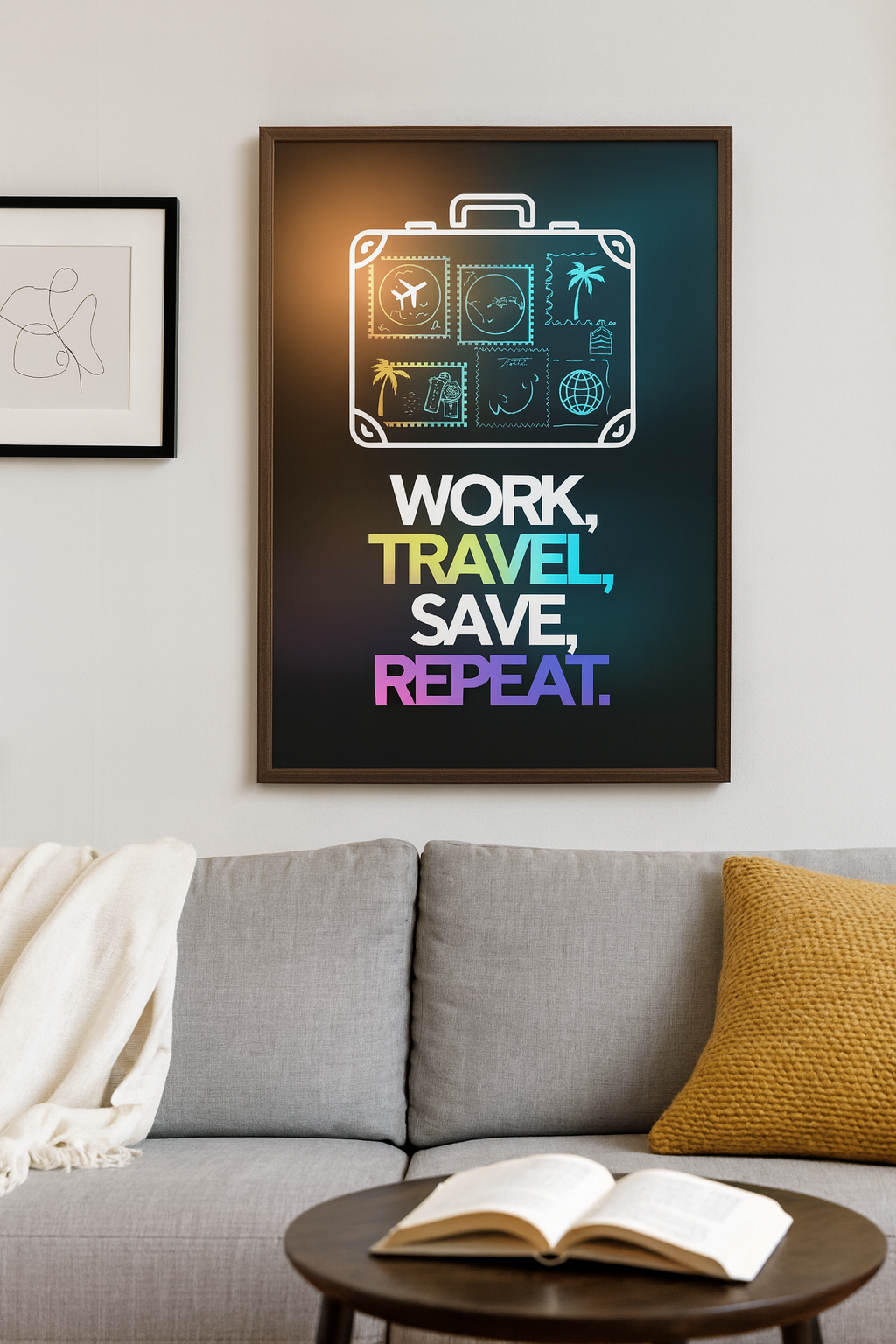 "Work, Travel, Save, Repeat." v2 – Visionary Wall